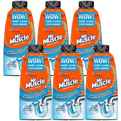 Mr Muscle drain foamer deep cleans and eliminates odours 500ml x 6