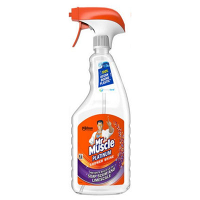 Mr Muscle Platinum Shower Shine Spray Prevents Soap Scum & Limescale ...