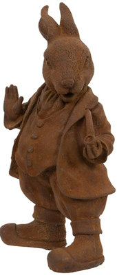 Mr Rabbit Garden Sculpture Rustic Ornament