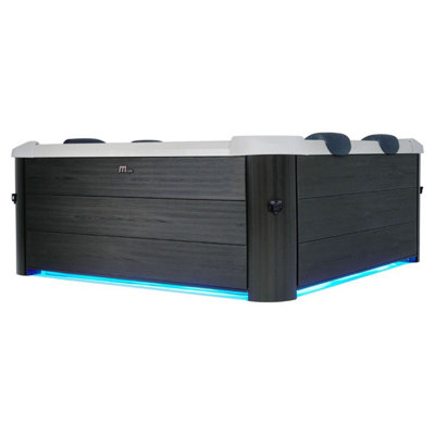 MSpa Oslo Carbon Grey 4-6 Person Portable Modular DIY Hot Tub, WiFi ...