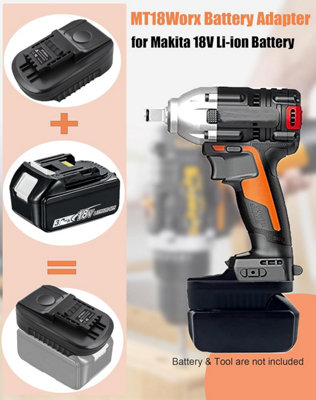 MT18WORX Battery Adapter Converter for Makita 18V Li Ion Battery to ...