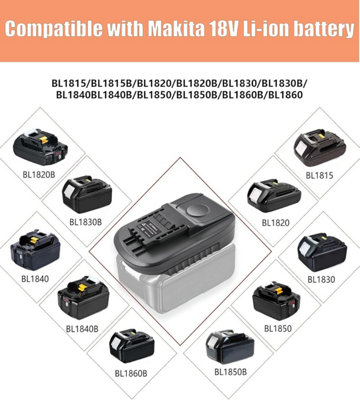 MT18WORX Battery Adapter Converter for Makita 18V Li Ion Battery to ...