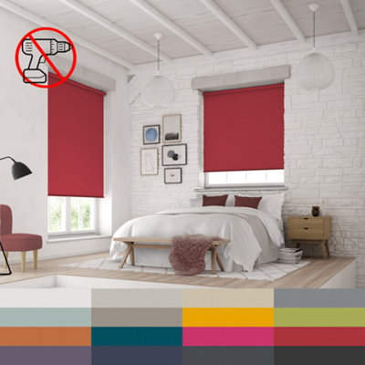 MTM No Drill Decora Blackout Roller Blind 28mm Up to 180cm Width Up to ...