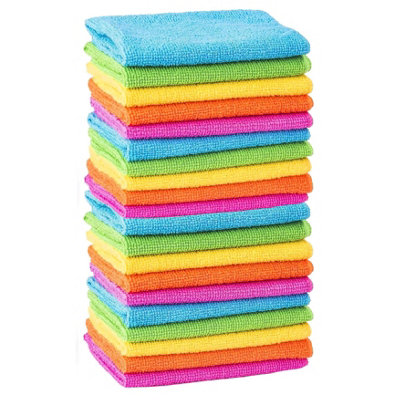 MTS Microfibre Cleaning Cloths Pack of 20 Dusters Car Bathroom Polish ...