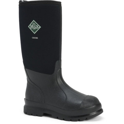 Muck Boots Chore Classic Hi Patterned Wellington Black | DIY at B&Q