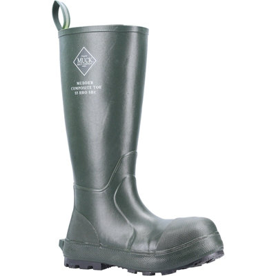 Muck Boots Mudder Tall Safety Wellington S5 Moss | DIY at B&Q