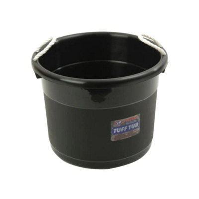 Muck Buckets Plastic 69 Litre Tuff Tub Black With Handles - Curver- 165294
