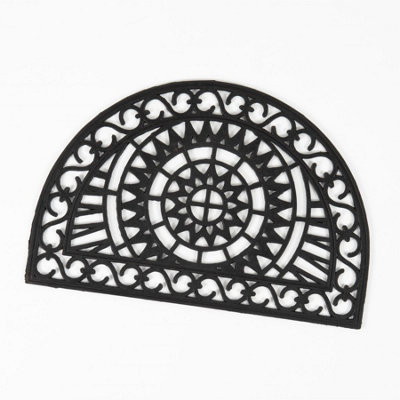 Mudstopper Partington 45x75cm Napoli Half Moon Rubber Iron Mat | DIY at B&Q