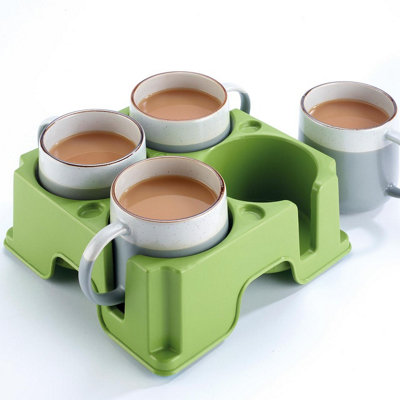 Muggi Mug Carrier Serving Tray - 100% Recycled Plastic Drink Holder ...