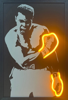 Muhammad Ali Neon LED Wall Art 40 x 60 cm