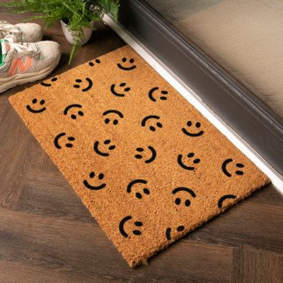 Muli Smiley Faces Pattern Doormat | DIY at B&Q