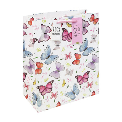 Multi Colour Butterfly Design Large Gift Bag