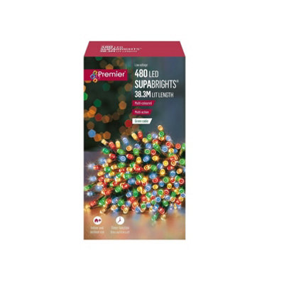Multi Colour LED Christmas Lights Premier 480 Supabright LED String ...
