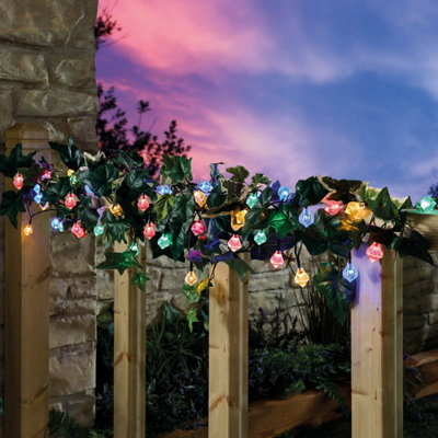 Multi-Coloured 40-LED Solar Diamond String Lights - 4m Outdoor ...