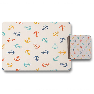 Multi Coloured Anchors (Placemat & Coaster Set) / Default Title