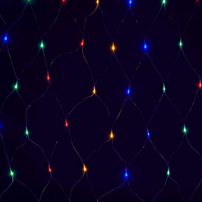Multi Coloured Christmas Window Net Lights 360 LED 3.5M x 1.2M Multi ...