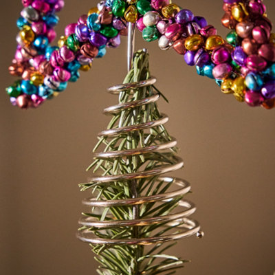 Multi-Coloured Jingle Bell Star Christmas Decorations Tree Topper