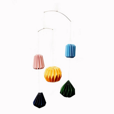 Multi-Coloured Paper Geometric Mobile at B&Q