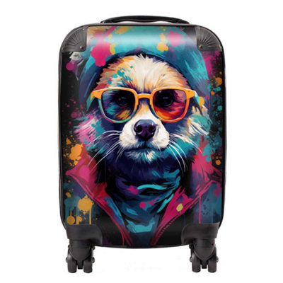 Multi Coloured Splashart Dog Suitcase - Small