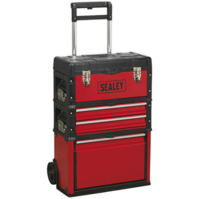 Multi-Compartment Portable Tool Chest with Wheels - 495 x 280 x 720mm