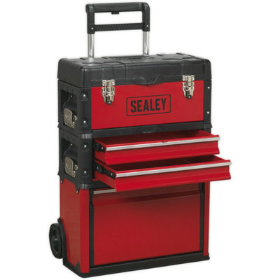 Multi-Compartment Portable Tool Chest with Wheels - 495 x 280 x 720mm