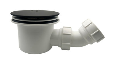 Multi-Fit Black Shower Trap - 90mm Easy Clean Enclosure Tray Waste Trap ...