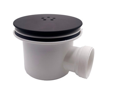 Multi-Fit Black Shower Trap - 90mm Easy Clean Enclosure Tray Waste Trap ...