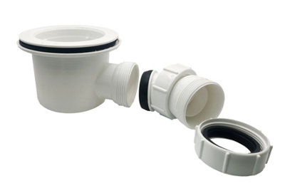 Multi-Fit Black Shower Trap - 90mm Easy Clean Enclosure Tray Waste Trap ...