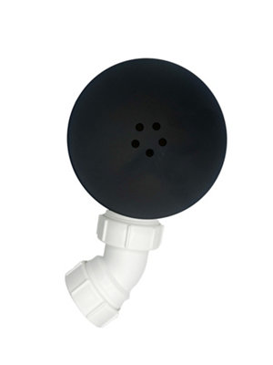 Multi-Fit Black Shower Trap - 90mm Easy Clean Enclosure Tray Waste Trap ...