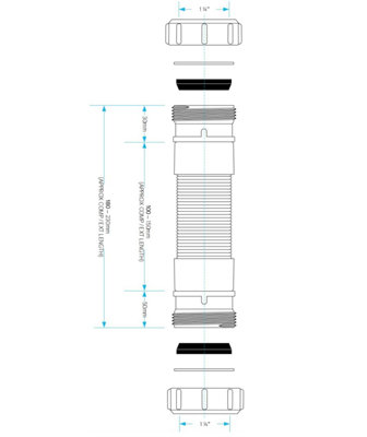 Multi-fit Flexible Drain Pipe - 1.1/4 Inch, 32mm Flexible Shower Waste ...