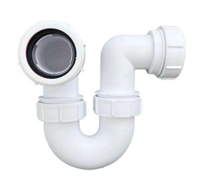 Multi-fit Running Swivel P Trap 40mm (1.1/2') Sink Waste Pipe Trap, BS ...