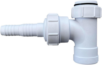 MULTI-FIT WASTE TRAP ADAPTOR TEE NOZZLE 40MM 1.1/2" SWIVEL SWEPT BSP ...