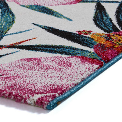 Multi Floral Luxurious Modern Handmade Rug for Living Room Bedroom and ...