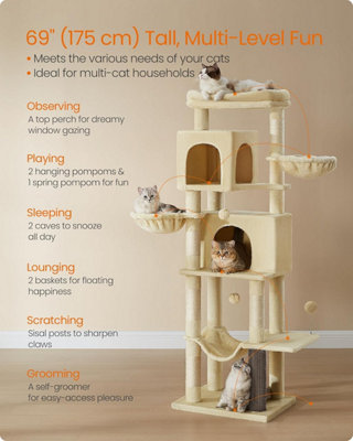 Multi-Level Cat Condo, Tall Cat Tower, Large Tree with Caves ...