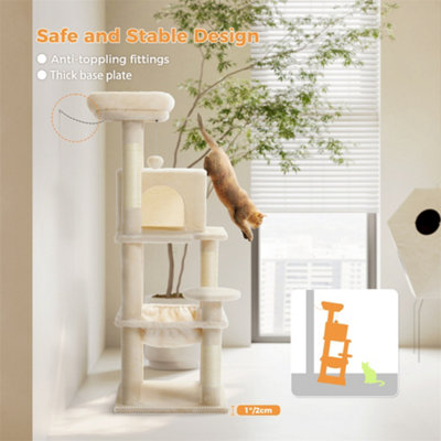 Multi-Level Cat Tree for Indoor Cats, Beige