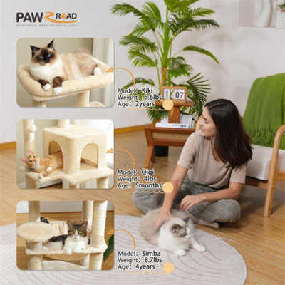Multi-Level Cat Tree for Indoor Cats, Beige