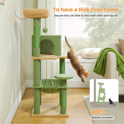 Multi-Level Cat Tree for Indoor Cats, Green