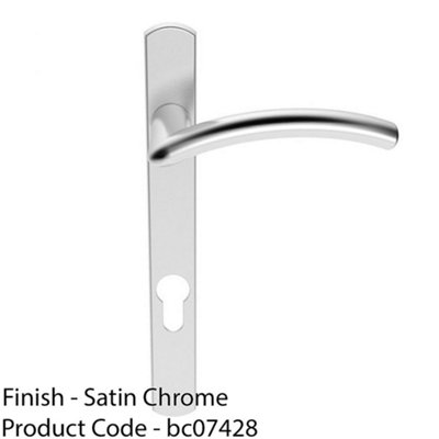 Multi-Point Locking Door Handle EURO PROFILE Slim Arched Satin Chrome ...