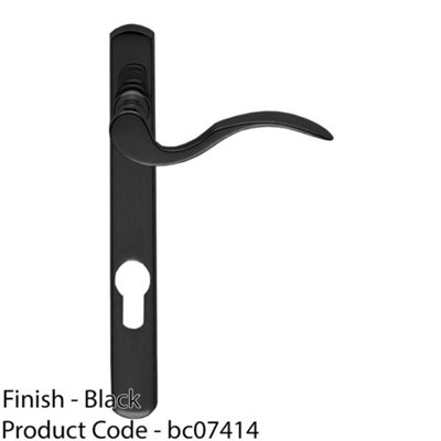 Multi-Point Locking Door Handle - EURO PROFILE - Slim Matt Black RIGHT HAND
