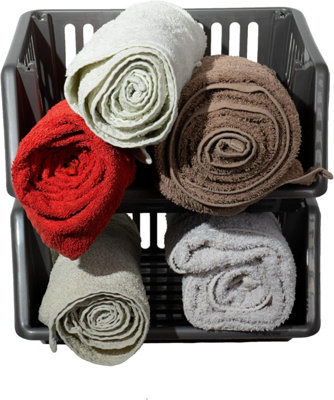 Multi-Purpose Stacking Basket 35cm - Silver