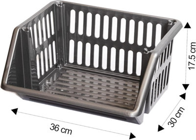 Multi-Purpose Stacking Basket 35cm - Silver