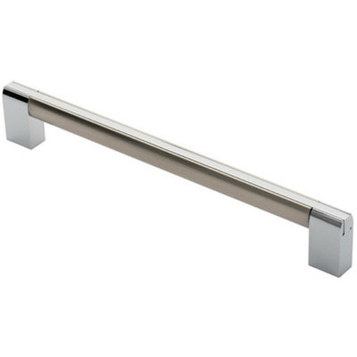 Multi Section Straight Pull Handle 224mm Centres Satin Nickel Polished ...