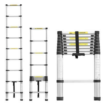 MULTIBAO 2.6m 8.5FT Aluminum Telescopic Loft Ladder Extension ...