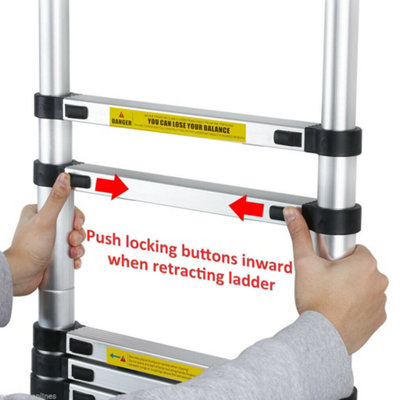 MULTIBAO 3.2m 10.5FT Aluminum Telescopic Loft Ladder Extension ...