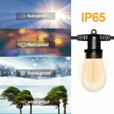 Multibao 48ft 15m Heavy Duty Waterproof Outdoor LED String Lights for ...