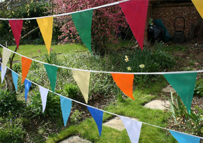 Multicolour 80Flags 40m Triangle Bunting Pennant Banner Birthday ...