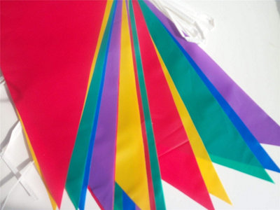 Multicolour 80Flags 40m Triangle Bunting Pennant Banner Birthday ...