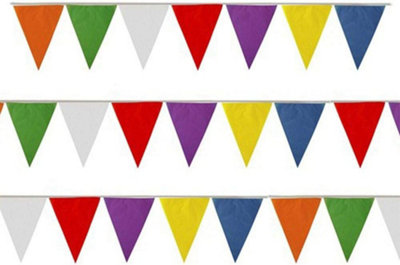 Multicolour 80Flags 40m Triangle Bunting Pennant Banner Birthday ...