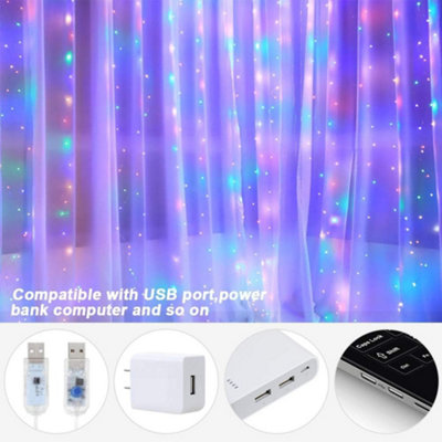 Multicolour Curtain Lights 320 LED 3mt x 3mt with Remote Control