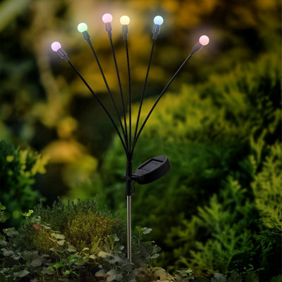 Multicoloured Berry Solar Stake Light Firefly Decorative Garden Path ...